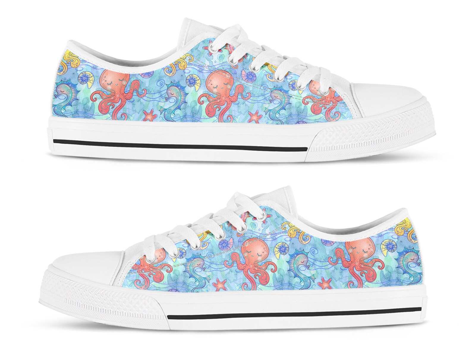 Cute Octopus Shoes Octopus Sneakers Octopus Print Pattern | Etsy