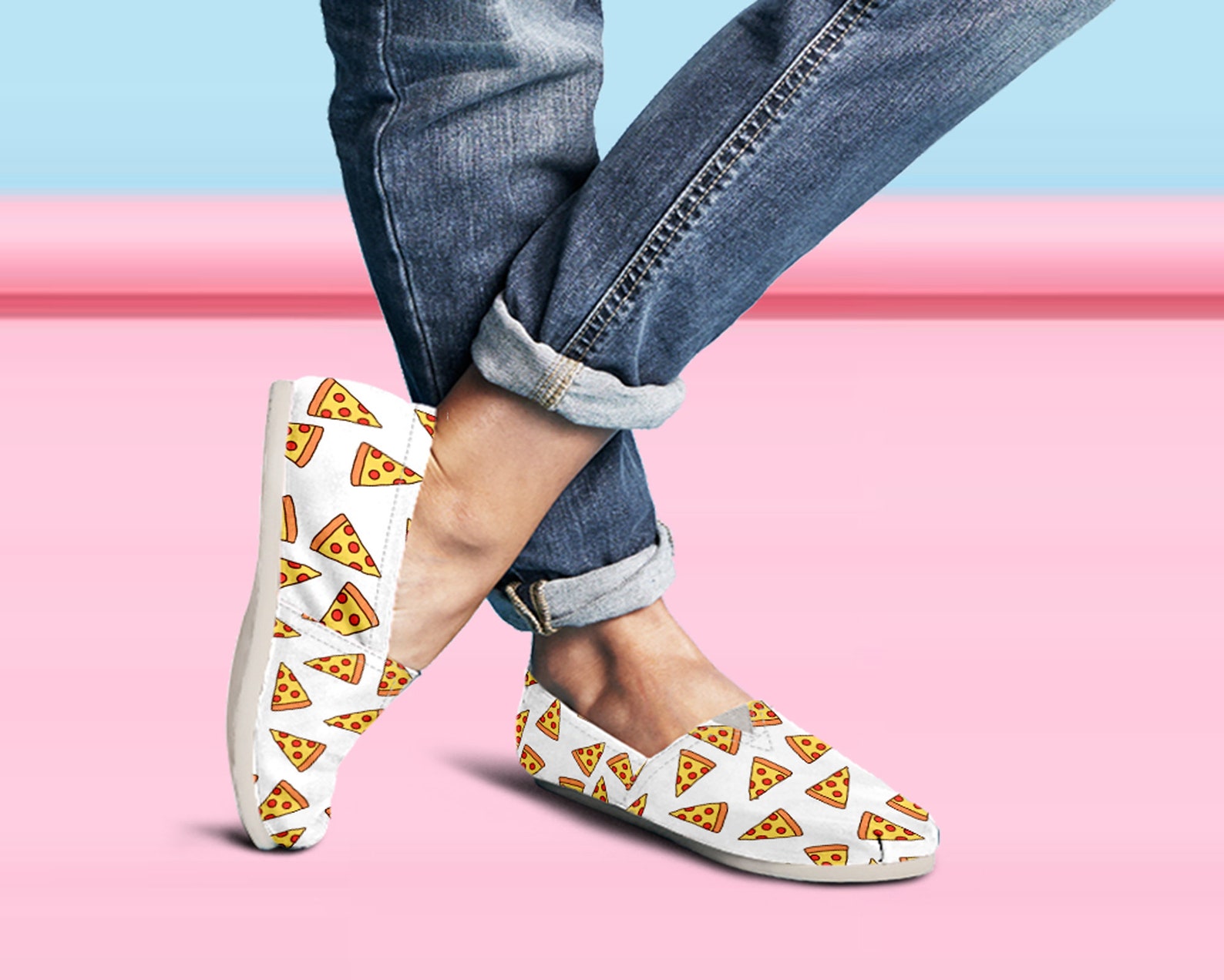Pizza Casual Shoes Pizza Shoes Cute Shoes Women Canvas - Etsy