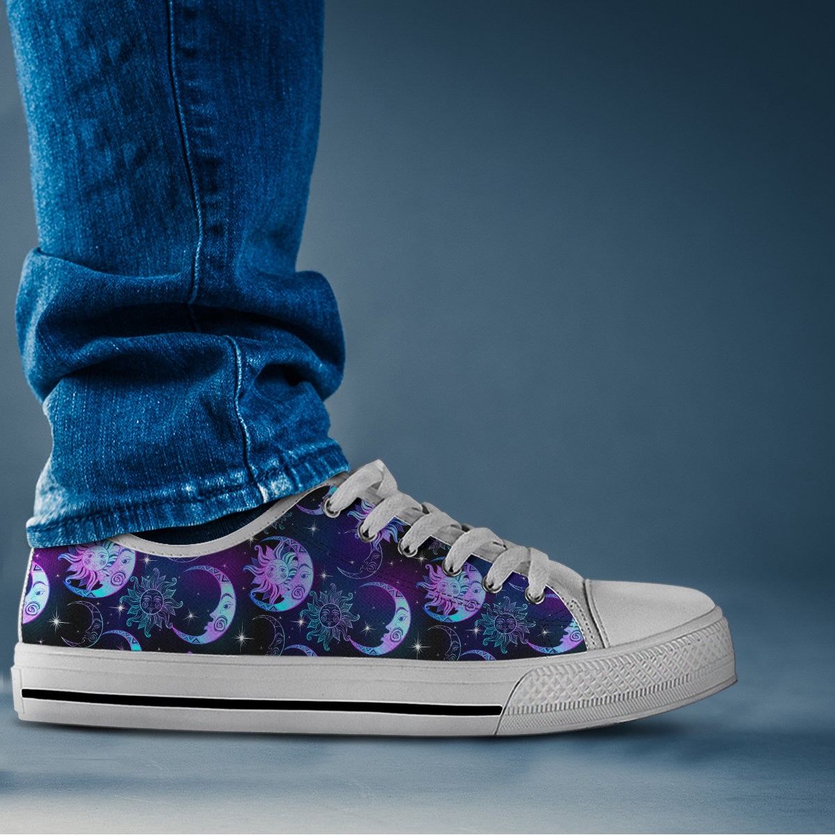 Sun and Moon Shoes Moon Sneakers Casual Shoes Moon Cult | Etsy