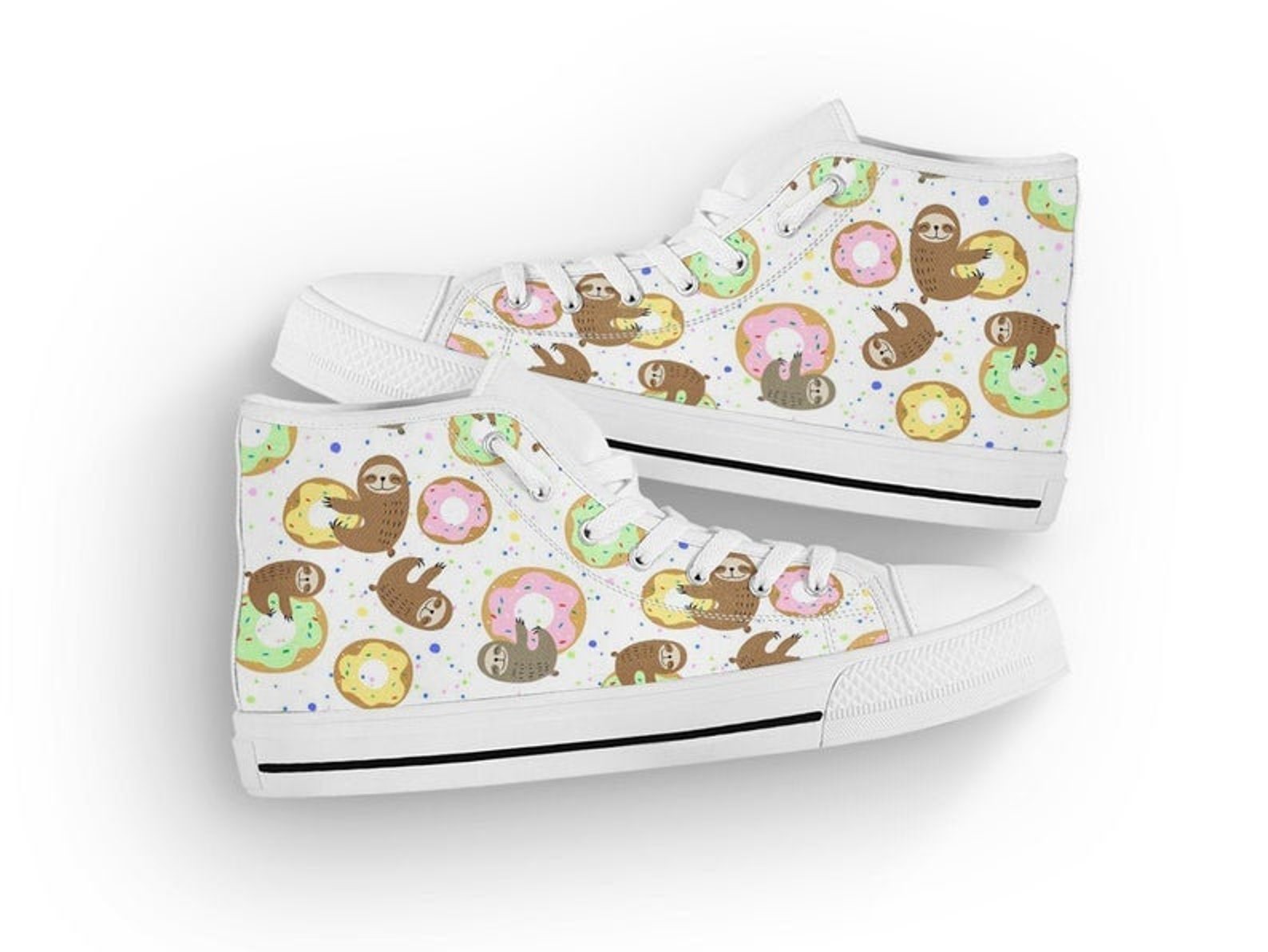 Donuts Sloth Shoes Sloth Sneakers Cute Shoes Sloth Gifts - Etsy