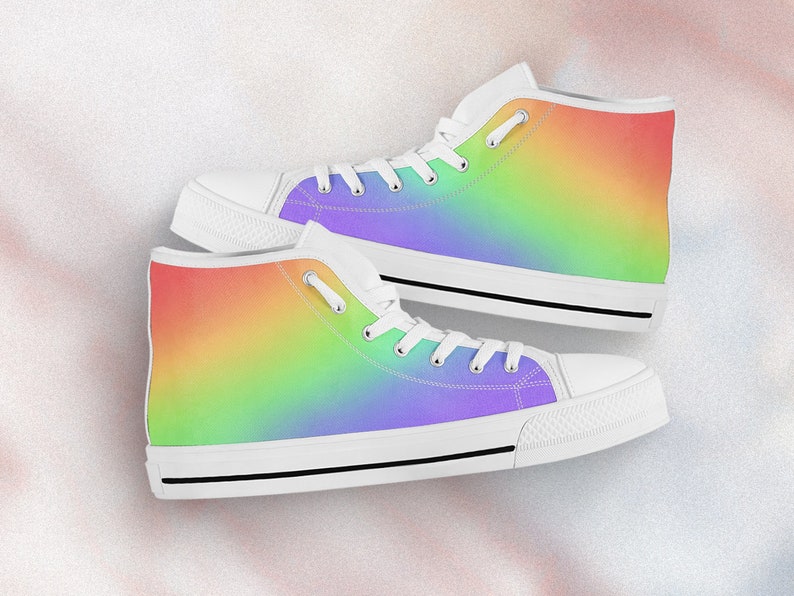 Rainbow Print Shoes Tie Dye Print Sneakers Rainbow | Etsy