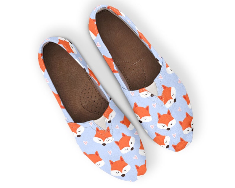 Fox Lover Shoes Fox Womens Shoes Cute Shoes Canvas Women | Etsy