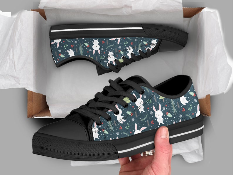 White Rabbit Shoes Womens Sneakers Rabbit Print Pattern - Etsy