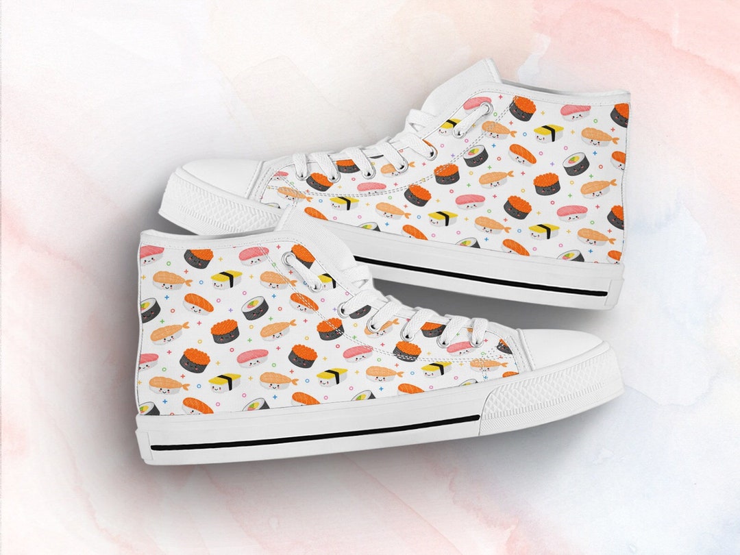 Sushi Lover Shoes Sushi Sneakers Cute Shoes Food Lover - Etsy UK
