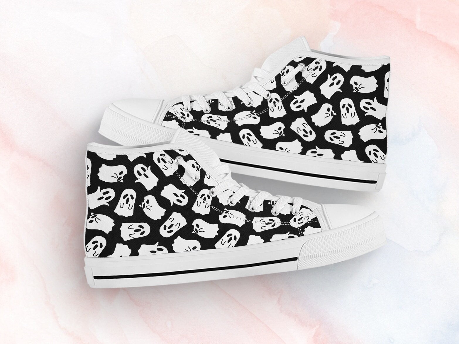Ghost Boo Shoes Ghost Sneakers Ghost Pattern Ghpst Print - Etsy.de