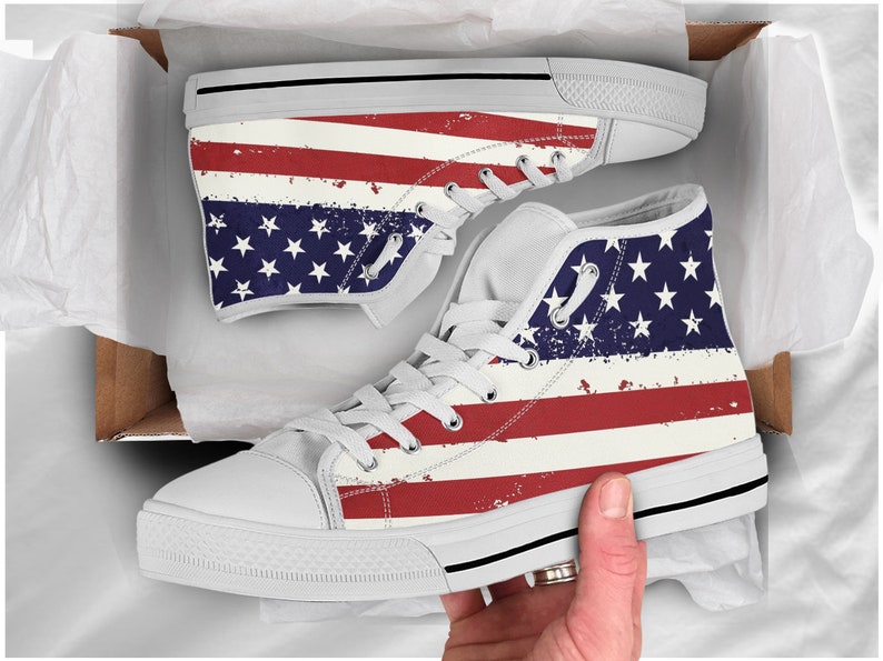US Flag Shoes American Flag Sneakers America Flag Shoes - Etsy