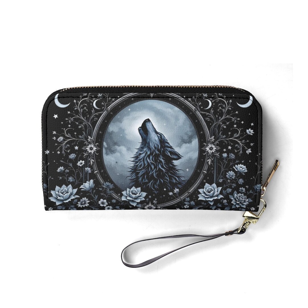 Moonlit Gothic Wolf Wallet Vegan Leather Cute Wallet Vegan Leather ...