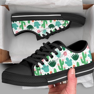 White Cactus Shoes Cactus Sneakers Cute Shoes Casual Shoes Cactus Gifts ...