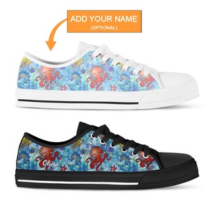 Cute Octopus Shoes Octopus Sneakers Octopus Print Pattern Octopus Love ...