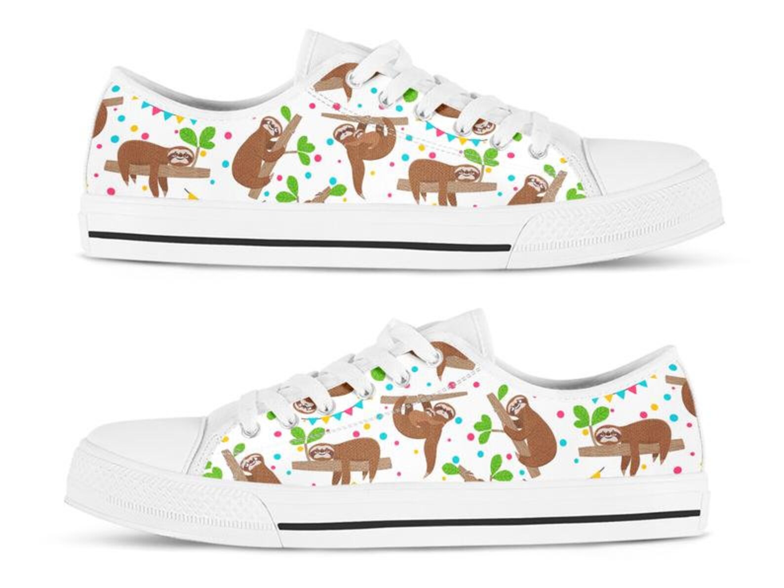 Cute Sloth Shoes Sneakers Sloth Print Shoes Womens Shoes - Etsy