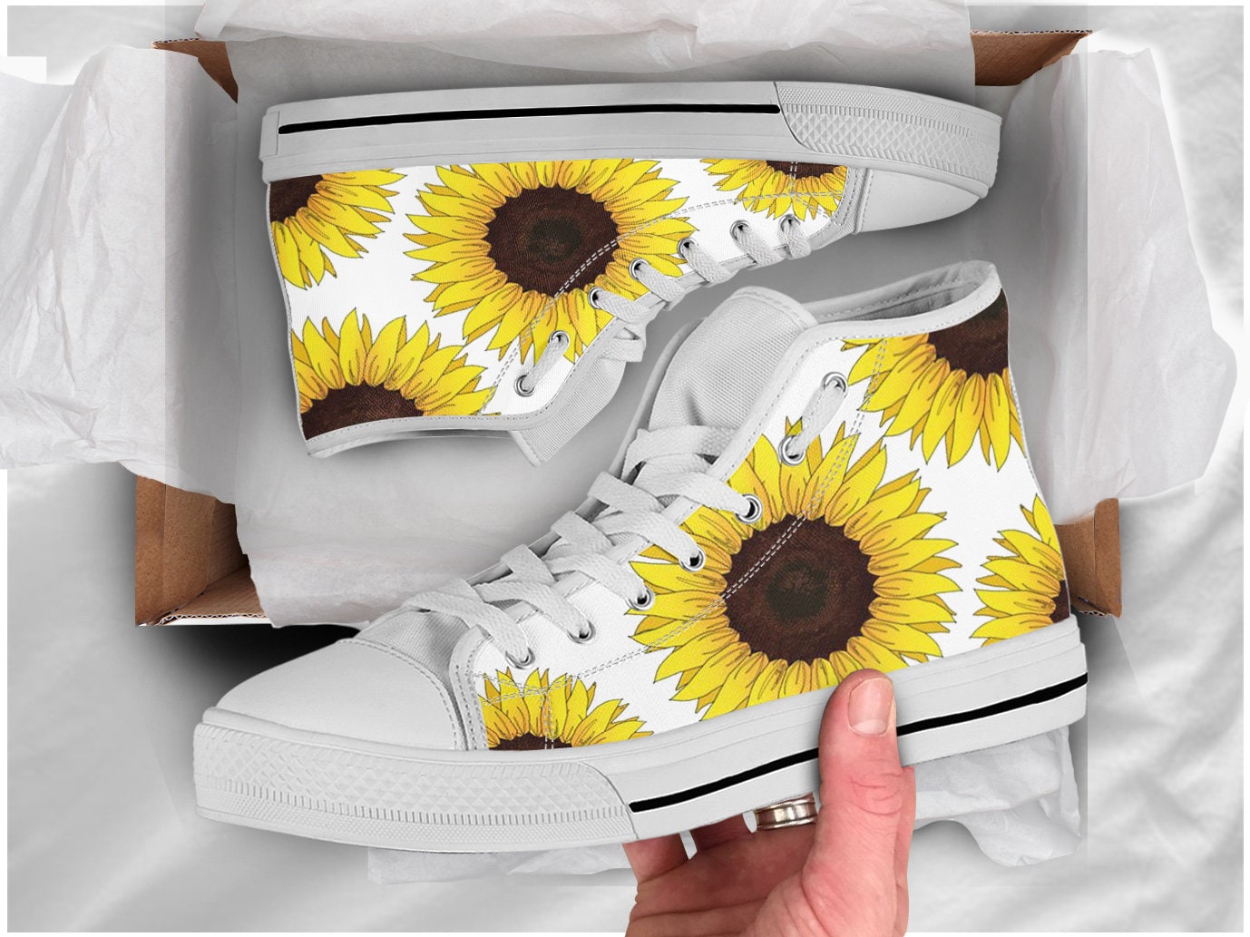 Sunflower Shoes Sunflower Sneakers Sunflower Women Shoes | Etsy
