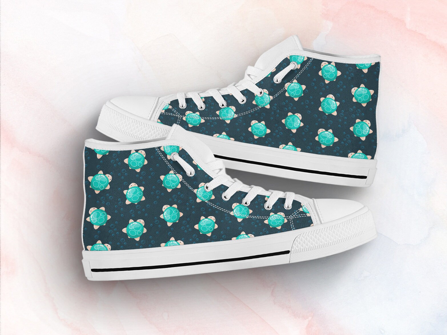 Turtle Pattern Shoes Turtle Sneakers Cute Clothing | Etsy