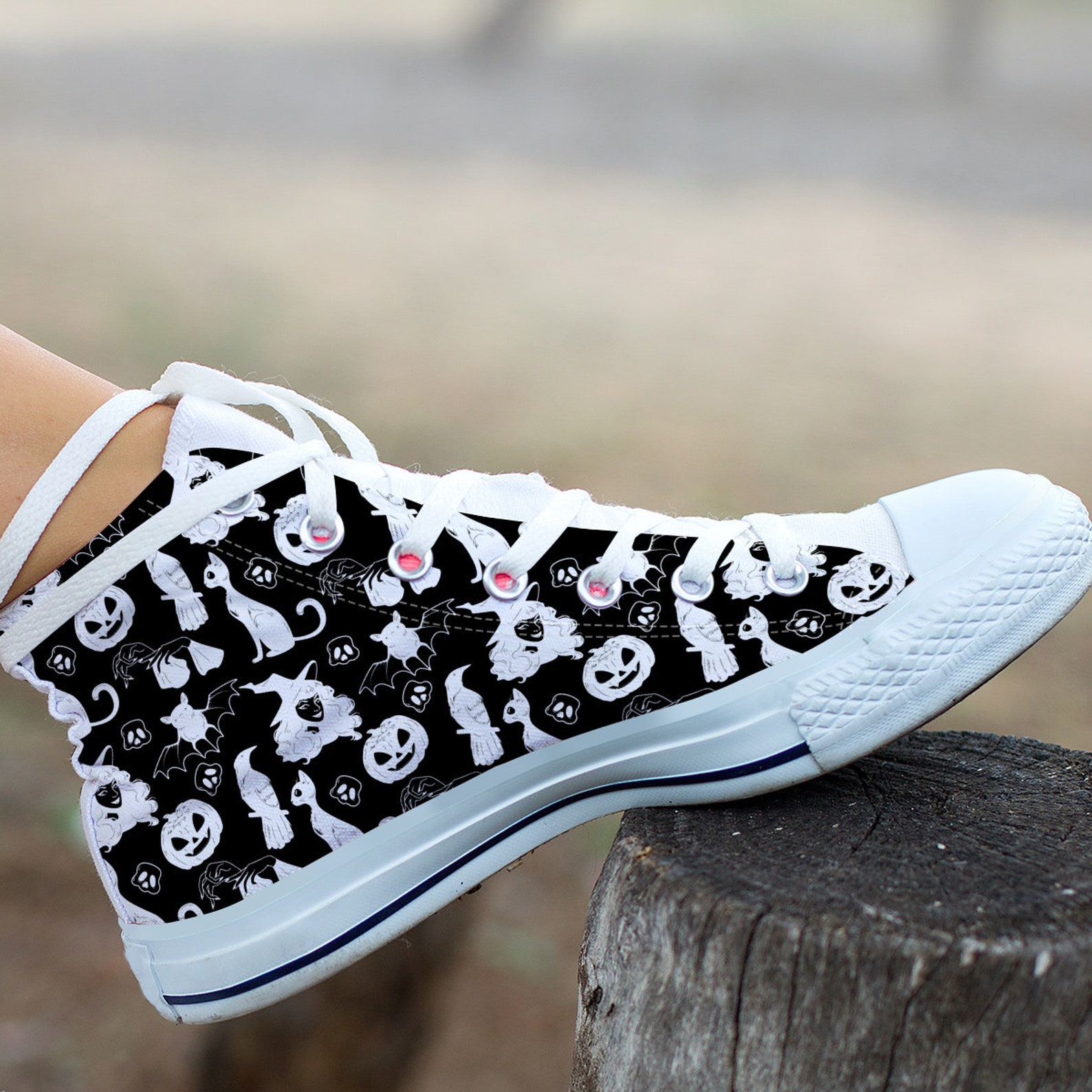 Spooky Witch Shoes Witch Sneakers Witch Pattern Shoes | Etsy