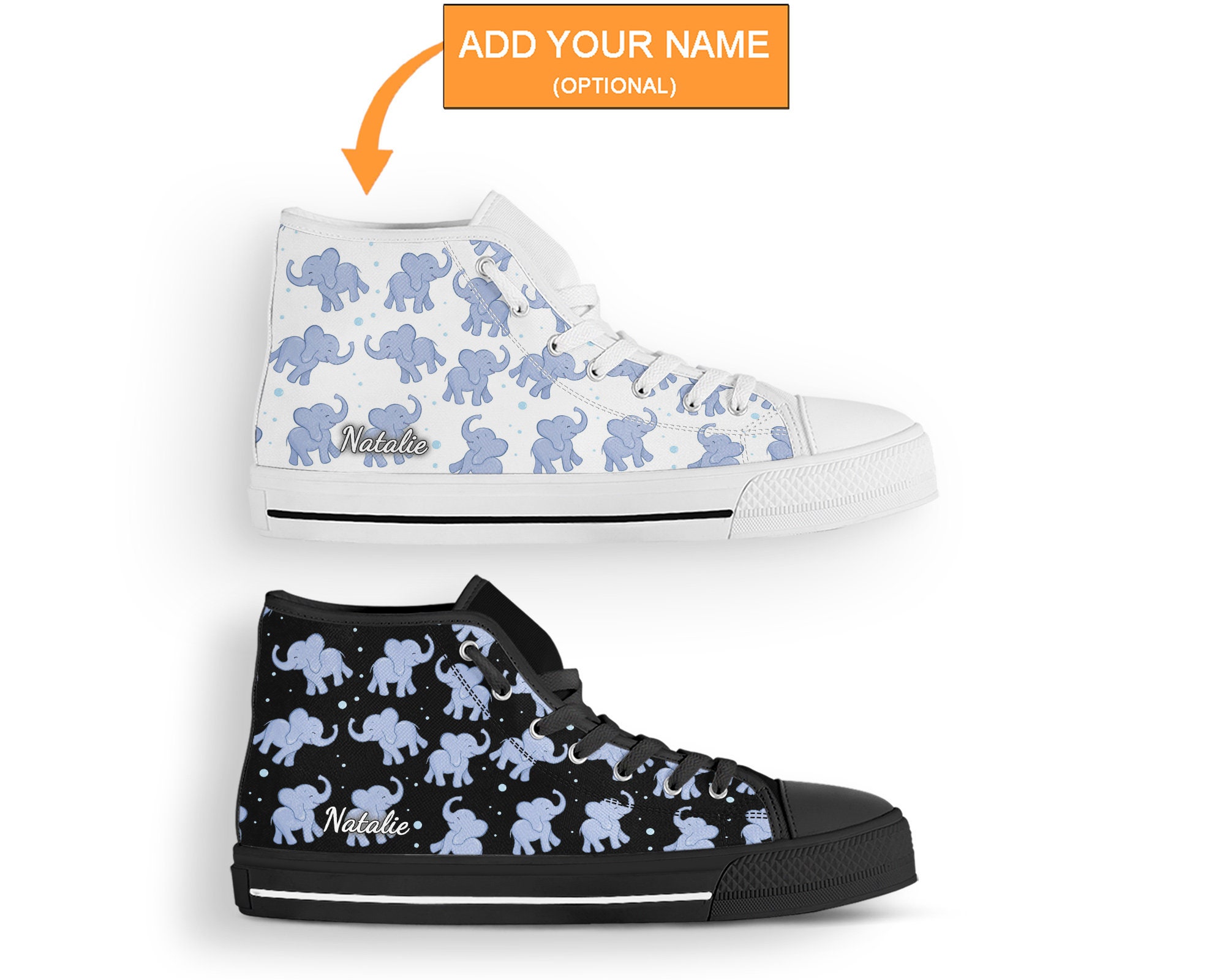 Happy Elephant Shoes Elephant Sneakers Cute Clothing - Etsy