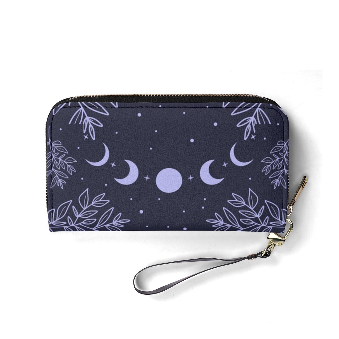 Purple Moon Witch Wallet Vegan Leather Cute Wallet Vegan Leather Wallet ...