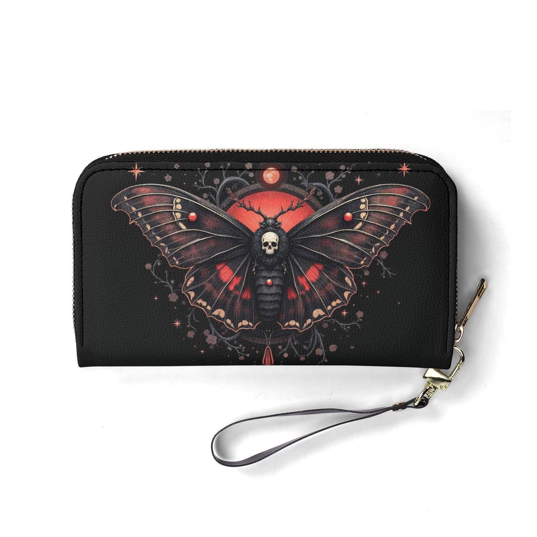 Elegant Death Moth Wallet Vegan Leather Cute Wallet Vegan Leather ...