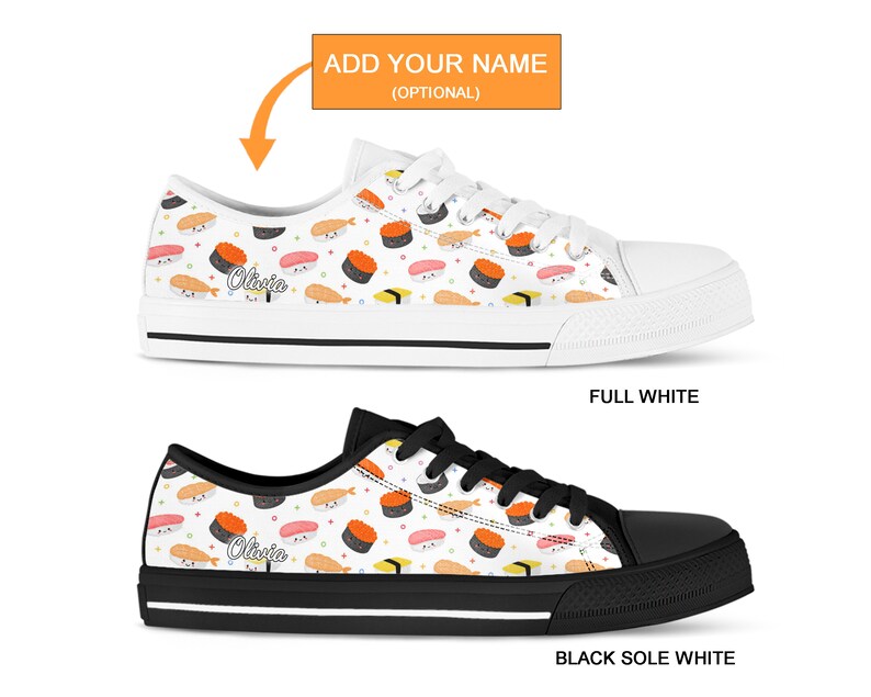 Cute Sushi Shoes Sushi Sneakers Sushi Shoes Casual Shoes - Etsy