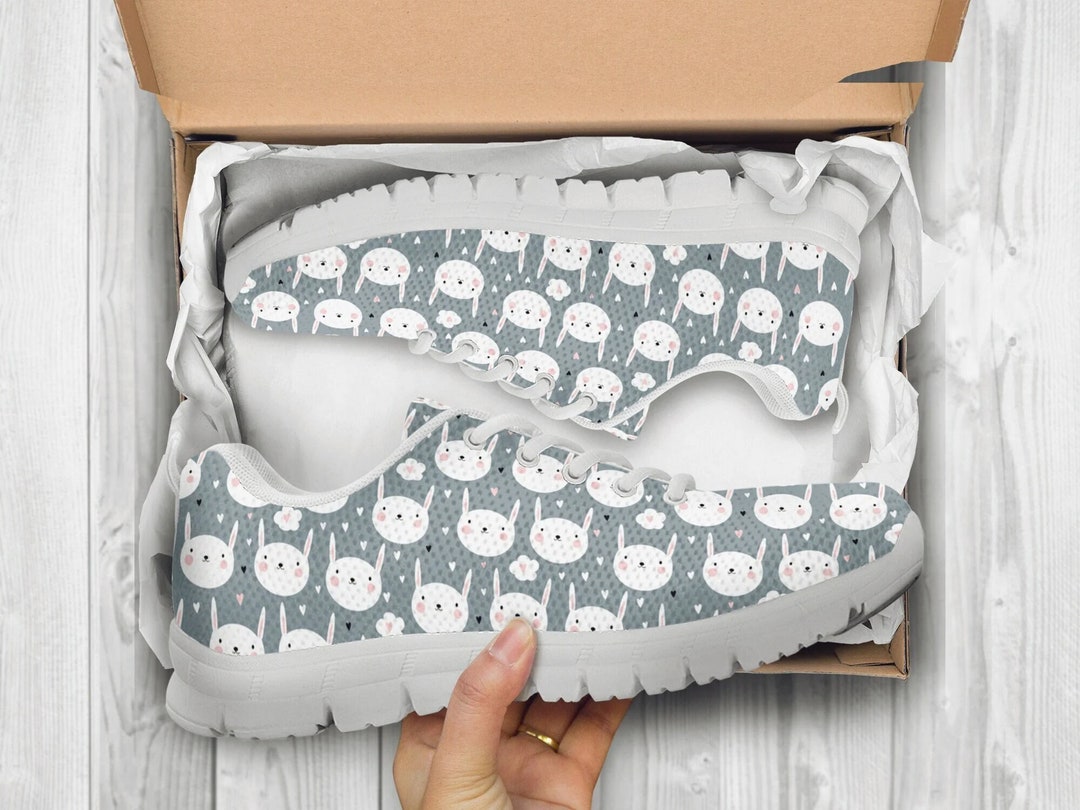 Rabbit Shoes Custom Name Shoes Rabbit Pattern Running Sneakers Rabbit ...