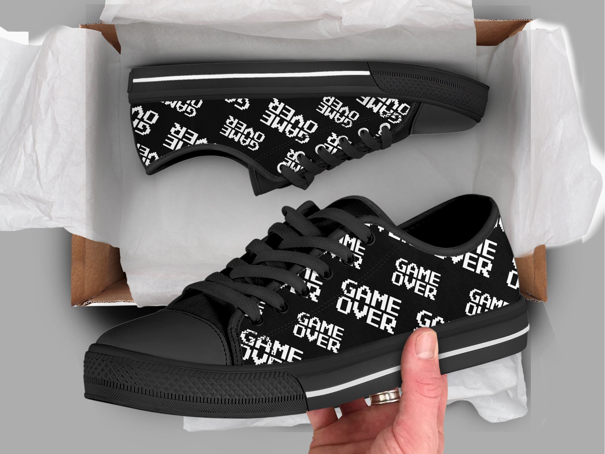 Game Over Shoes Gamer Sneakers Gaming Shoes Casual Shoes - Etsy