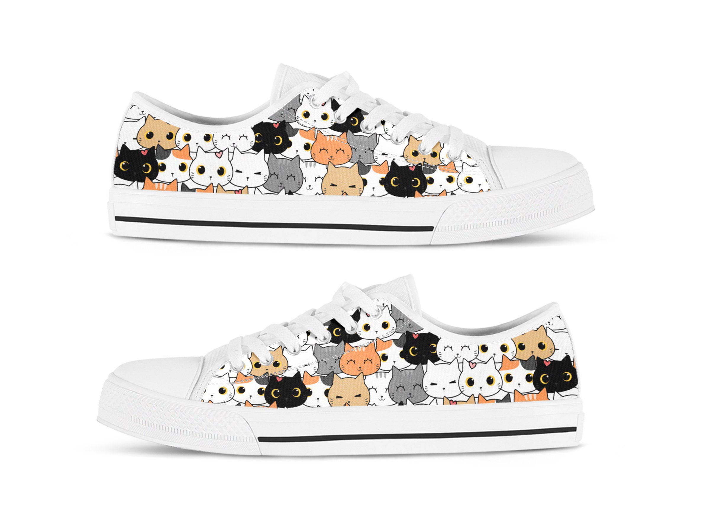 Cute Cats Shoes Cat Sneakers Cute Shoes Casual Shoes | Etsy
