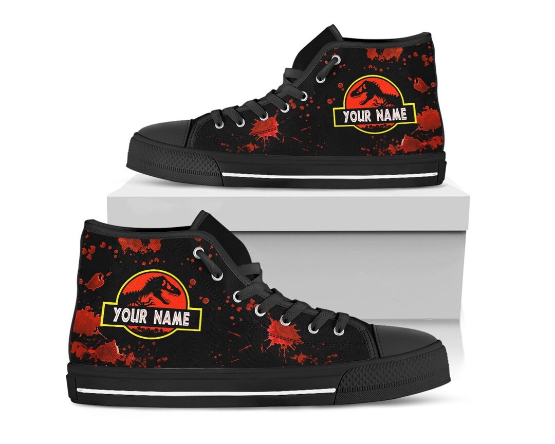 Custom T-rex Shoes | Jurassic Dinosaur Sneakers | Shoes With Blood on ...