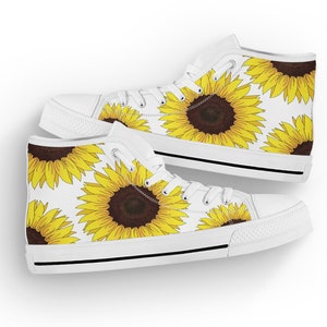 Sunflower Shoes Sunflower Sneakers Sunflower Women Shoes | Etsy