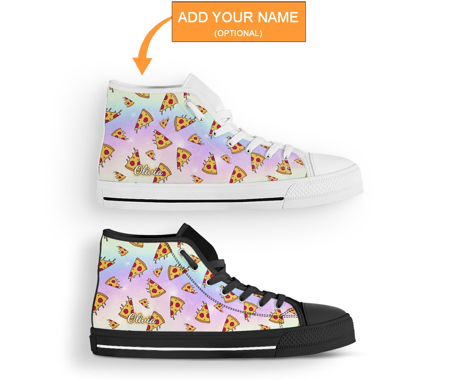 Pastel Rainbow Pizza Shoes Pastel Sneakers Pizza Gifts | Etsy