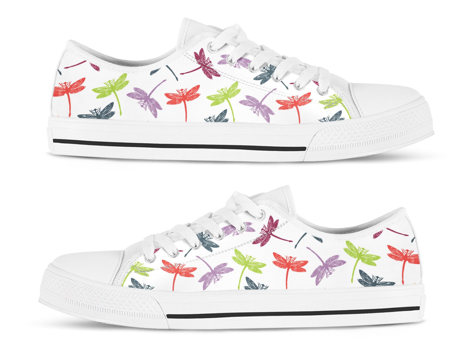 Dragonfly Shoes Sneakers Women Shoes Dragonfly Print - Etsy