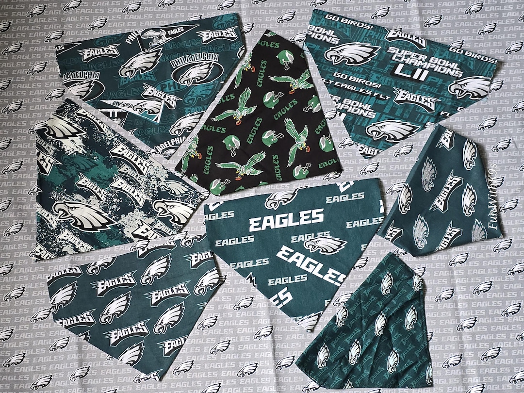 PHILADELPHIA EAGLES Dog Bandana Scarf Cotton Choice of Fabrics and ...
