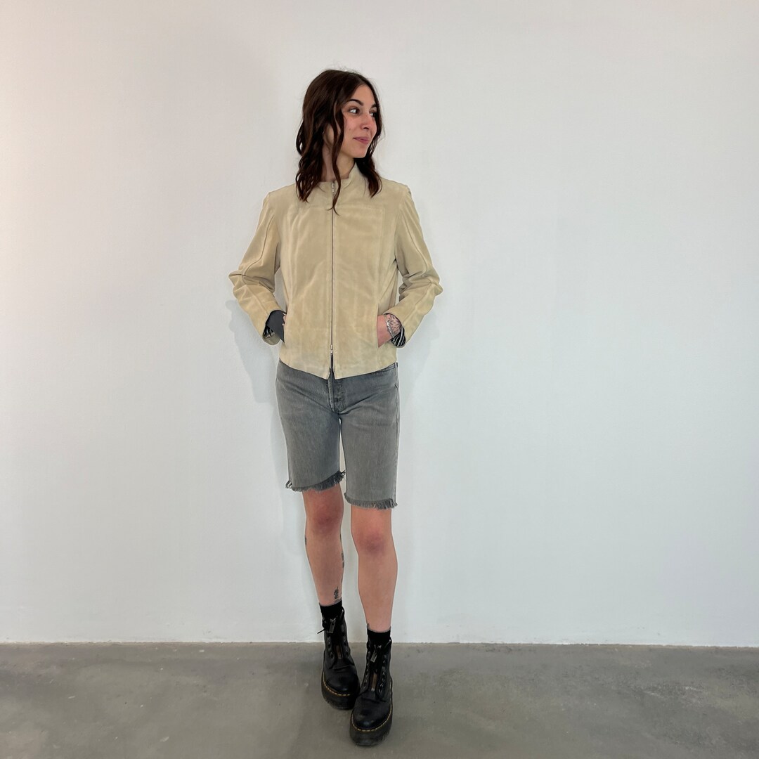 Vintage Beige Suede Jacket / Vintage Suede Women's Jacket / Short ...