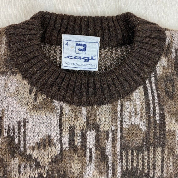 wool + alpaca + mohair Vintage 80s Pullover / pattern… - Gem
