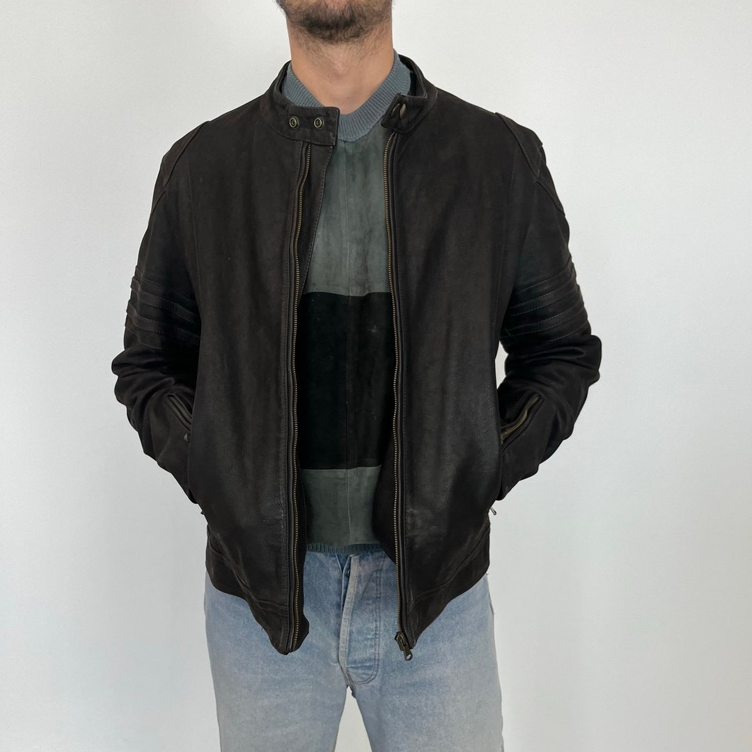 Biker Vintage Leather Jacket / Vintage Leather Jacket / Men's Leather ...