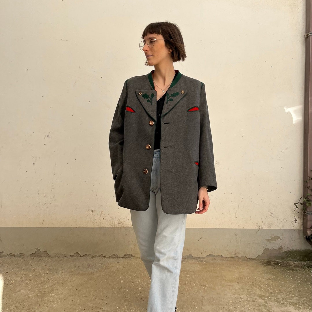 Veste vintage autrichienne tyrolienne / Blazer femme vintage tyrolien ...