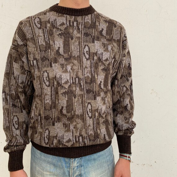 wool + alpaca + mohair Vintage 80s Pullover / pattern… - Gem