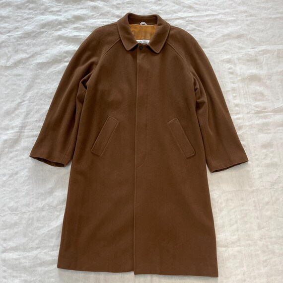 100% pure wool / 80s brown wool trench coat / Vintage… - Gem
