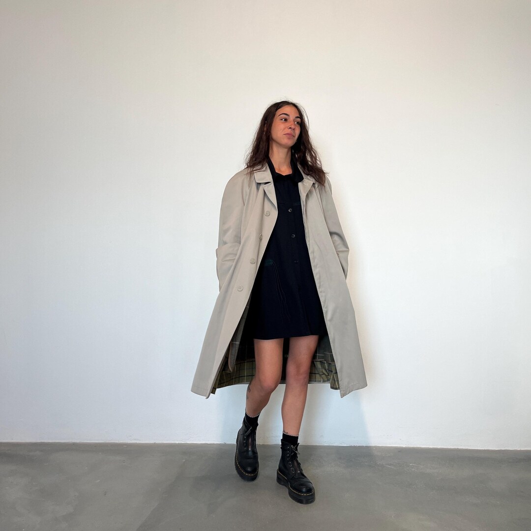 Vintage 80s Trench Winter / Vintage Wool Raincoat / Vintage Beige Long ...