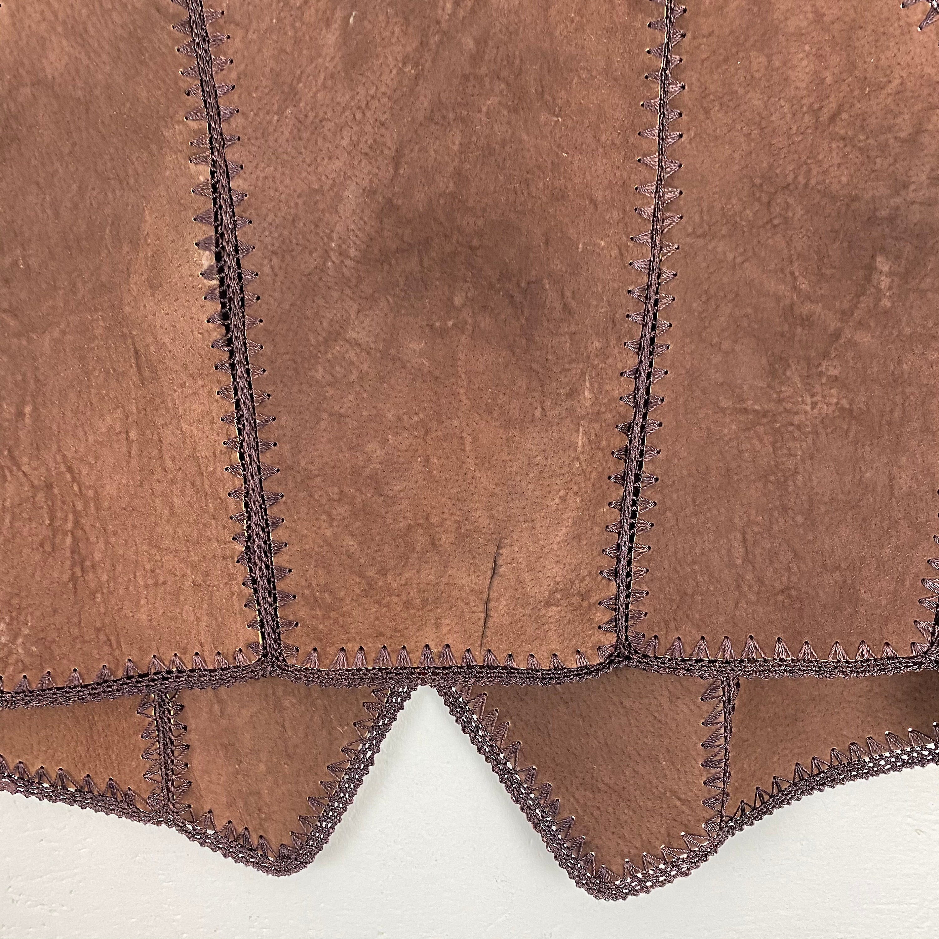 Mesh and Leather Vintage Brown Leather Vest 70s / Vintage | Etsy