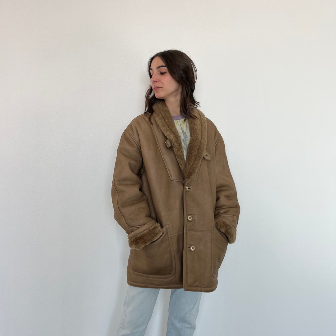 Light 70s Vintage Shearling / Beige Vintage Sheepskin / Women's ...