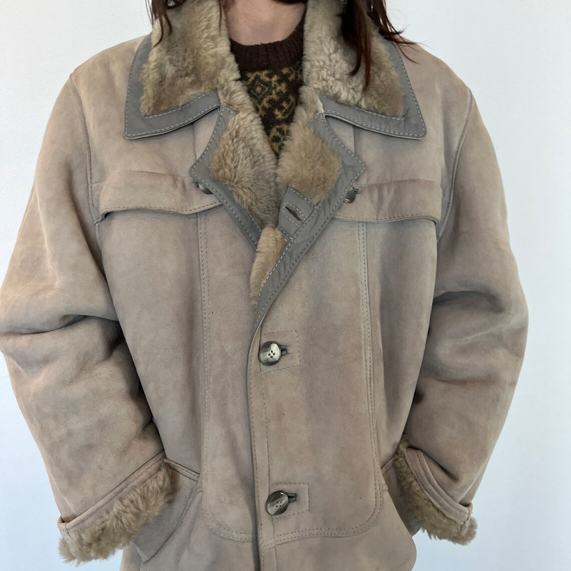 Light 70s Vintage Shearling / Vintage Women's Sheepskin / Women's ...