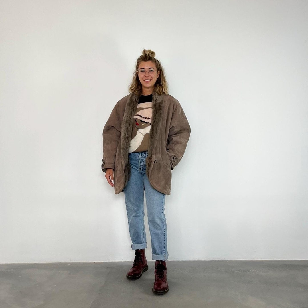S 80s Vintage Shearling / Brown Vintage Women's Sheepskin / Short Women ...