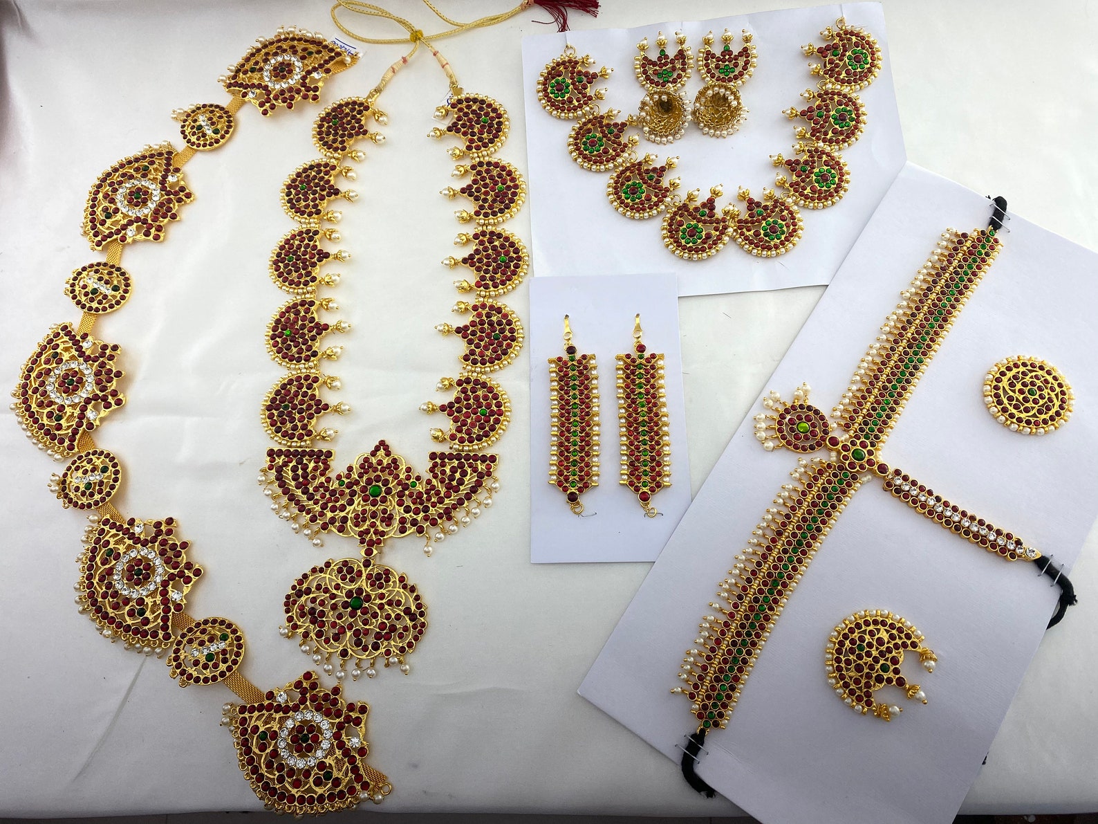 Bharatanatyam Classical Dance Jewelry Set | South Indian Temple Jewelry ...