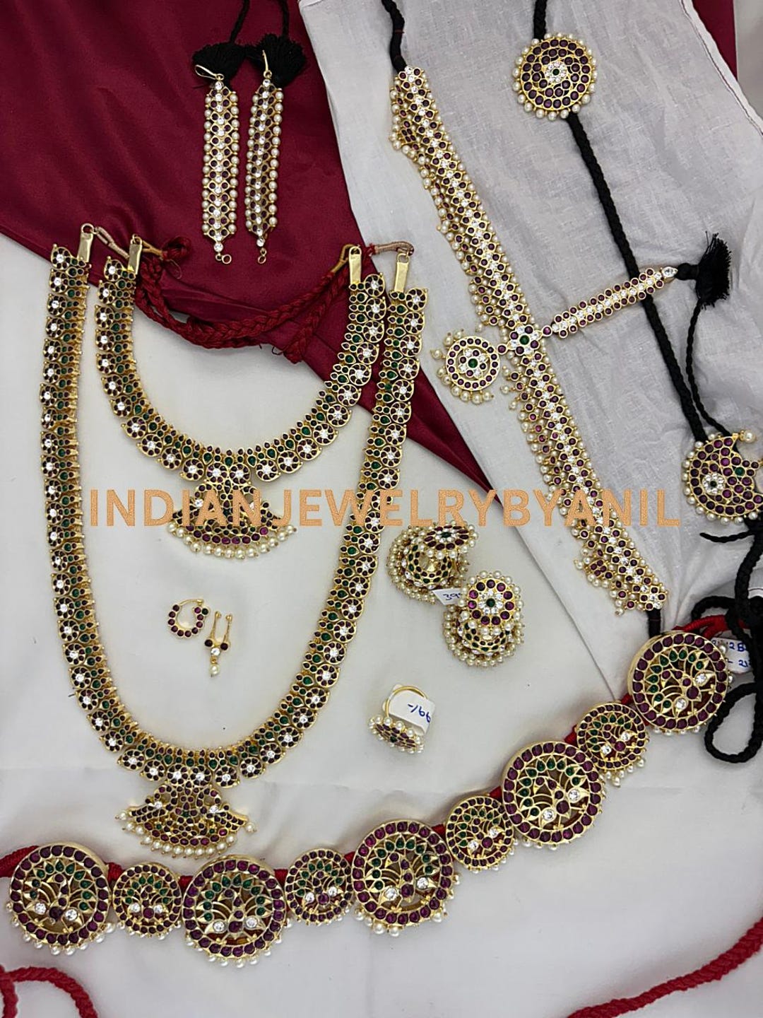 Real Kemp Short Necklace | Bharatanatyam Temple Jewelry | South Indian ...