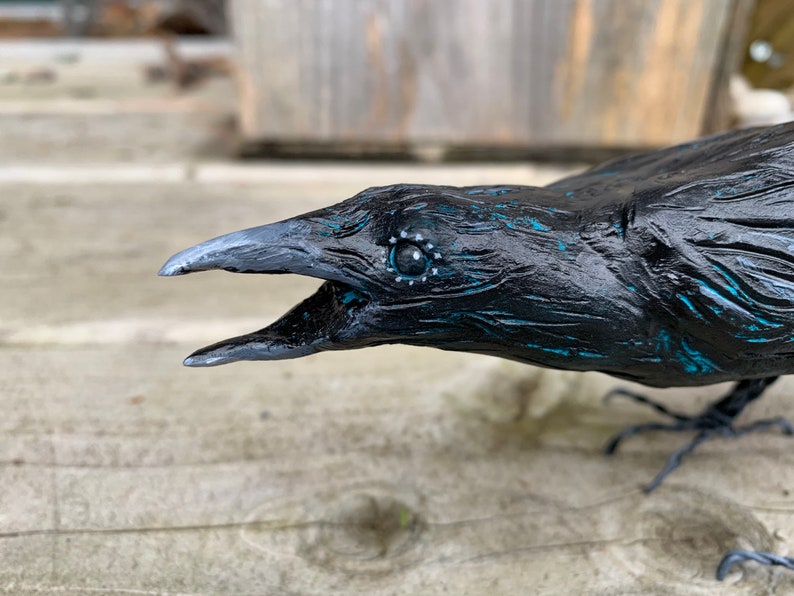 Clay Raven Sculpture a Handmade Unusual Gift Which Ships in - Etsy