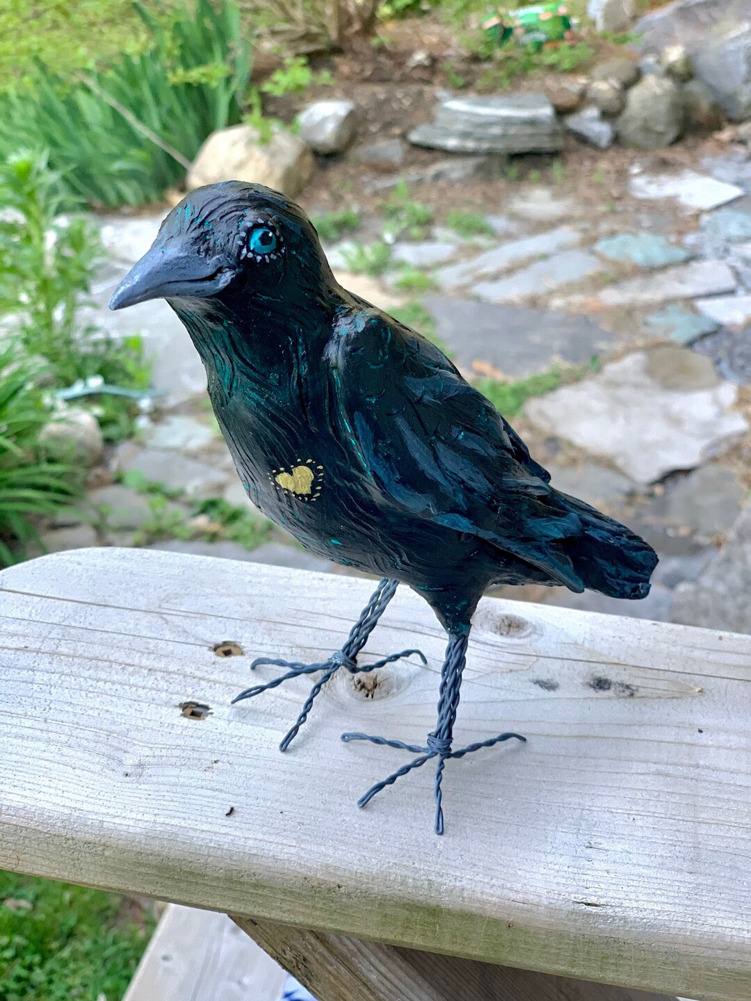 Clay Crow Sculpture a Handmade Unusual Gift Which Ships in - Etsy