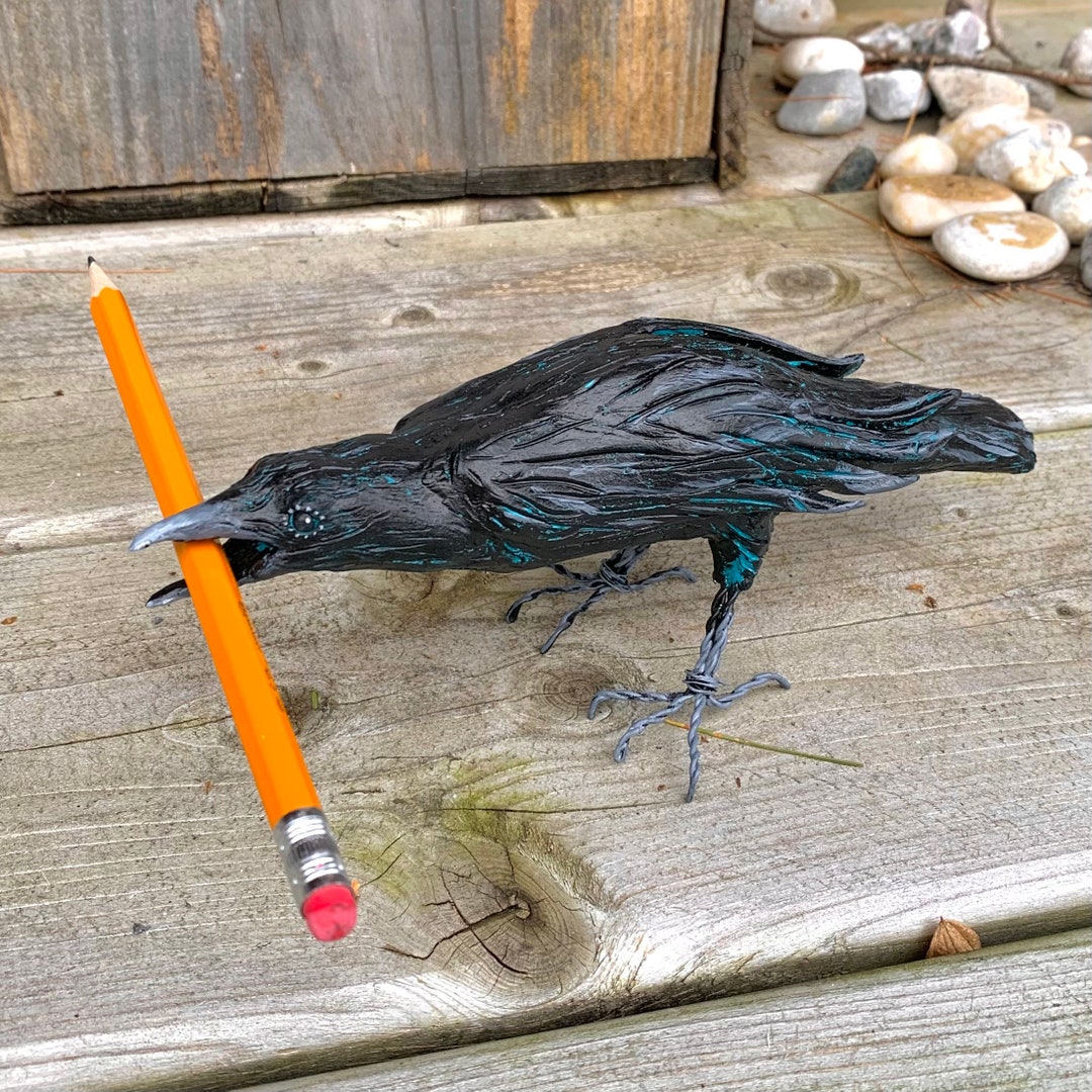 Clay Raven Sculpture, a Handmade Unusual Gift Which Ships in Days - Etsy