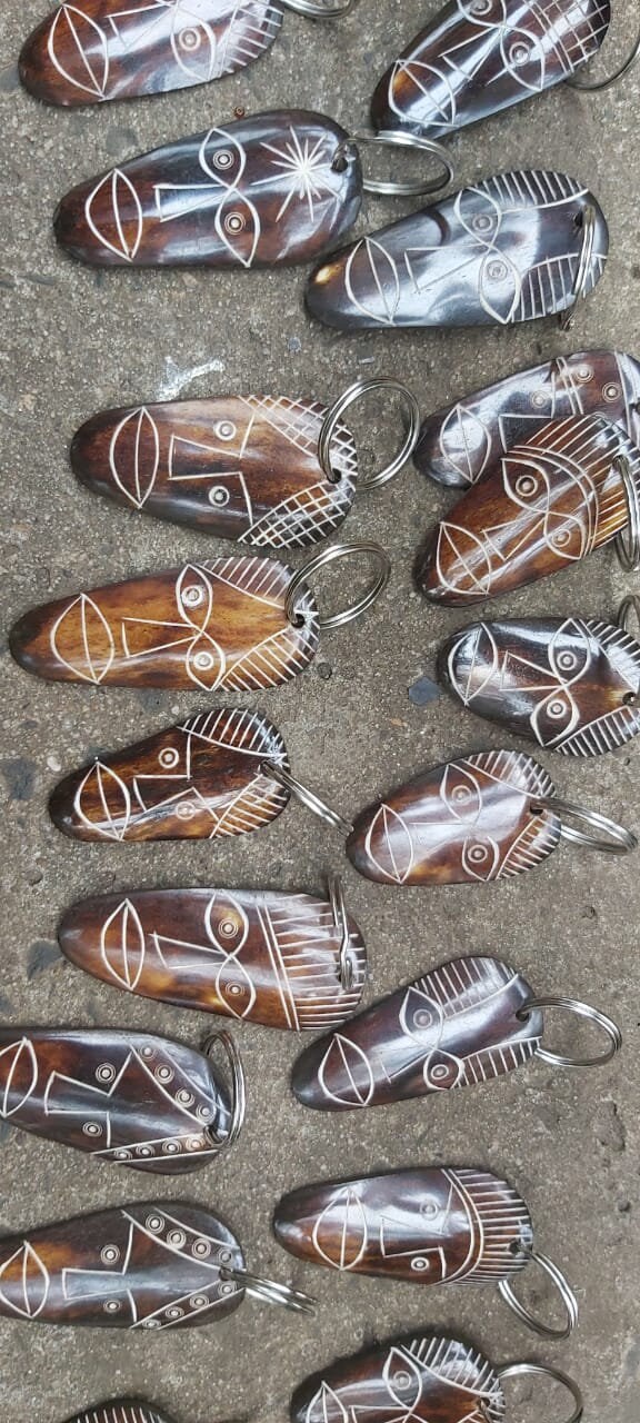 10-bone Keychains,bone Face Mask Keychains,african Keychains,kenyan ...