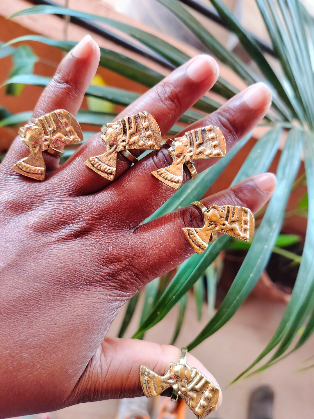 5-african Brass Rings,gift for Her,wholesale Rings,egyptian Rings ...