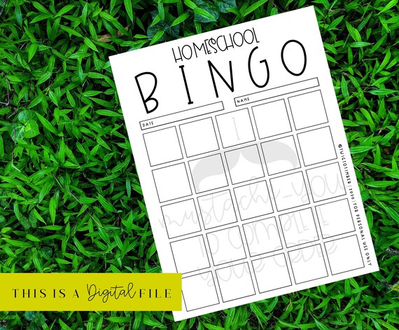 Homeschool BINGO Digital Print Instant Download | Etsy