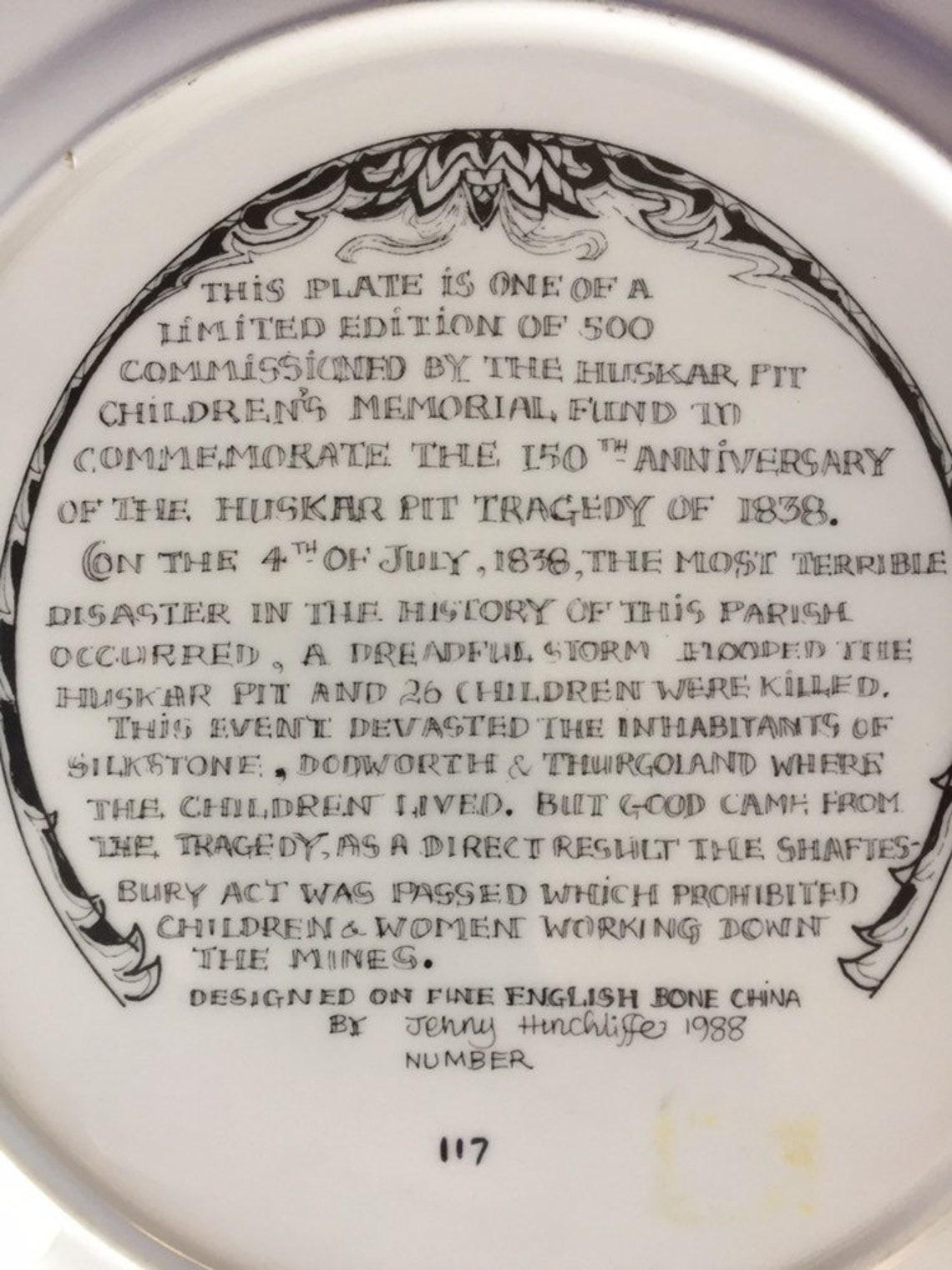 1838 Huskar Pit Disaster Commemorative Plate - Etsy