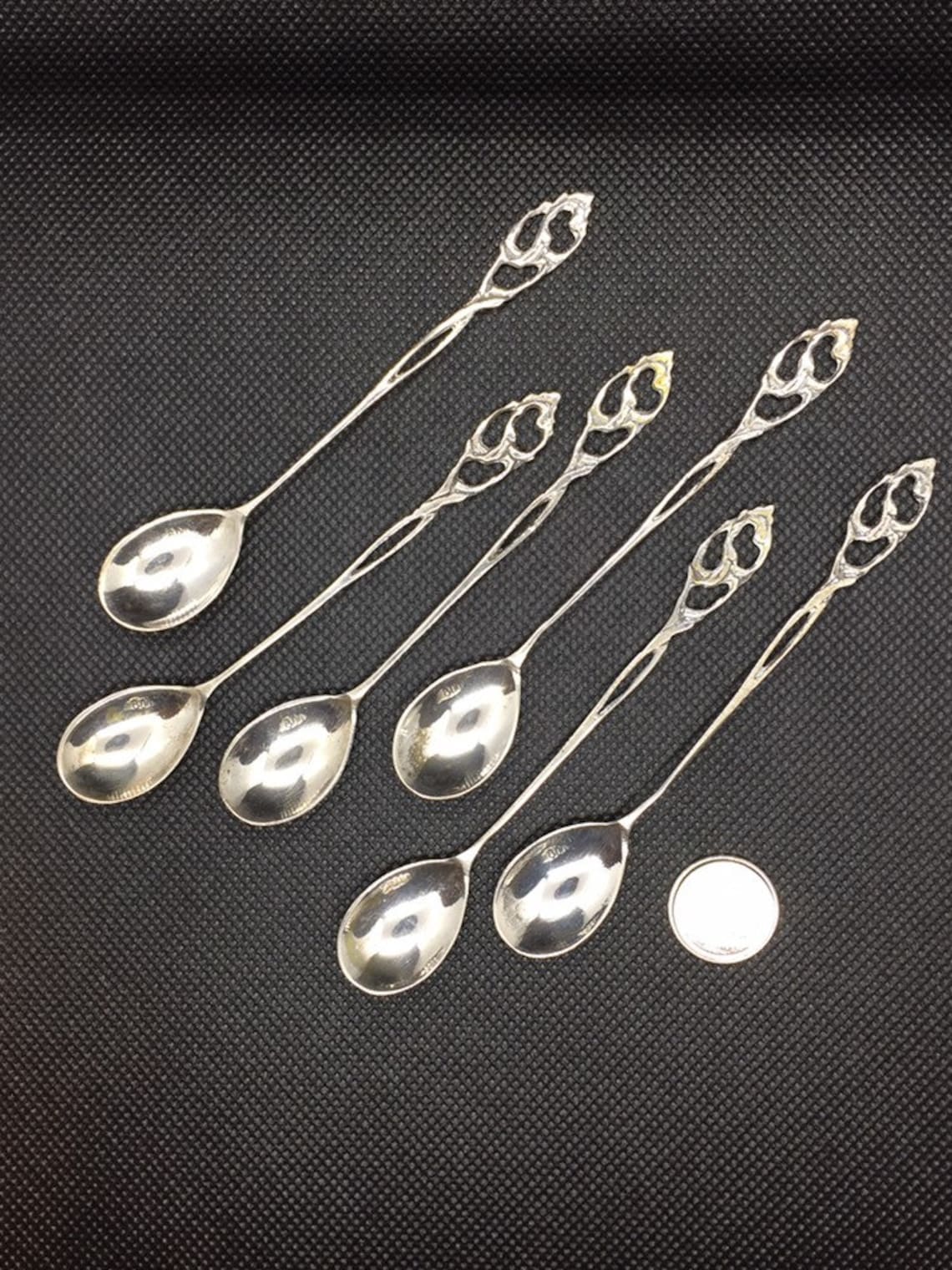 Silver Spoons. Set of 6. Appear Handcrafted. Made in Italy or Germany ...